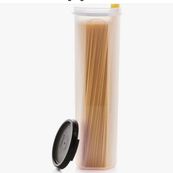 Tupperware | Kitchen | Tupperware Pasta Storage With Black Lid | Poshmark